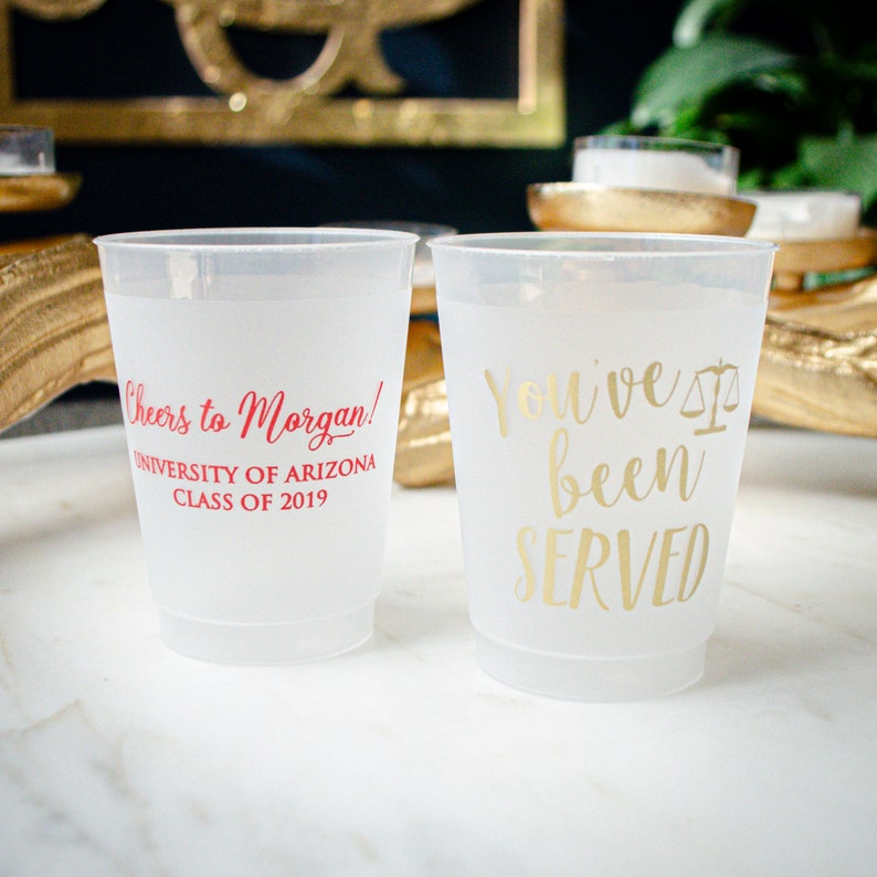 Custom Graduation Party Cups, College Grad Party Favor, Personalized ...