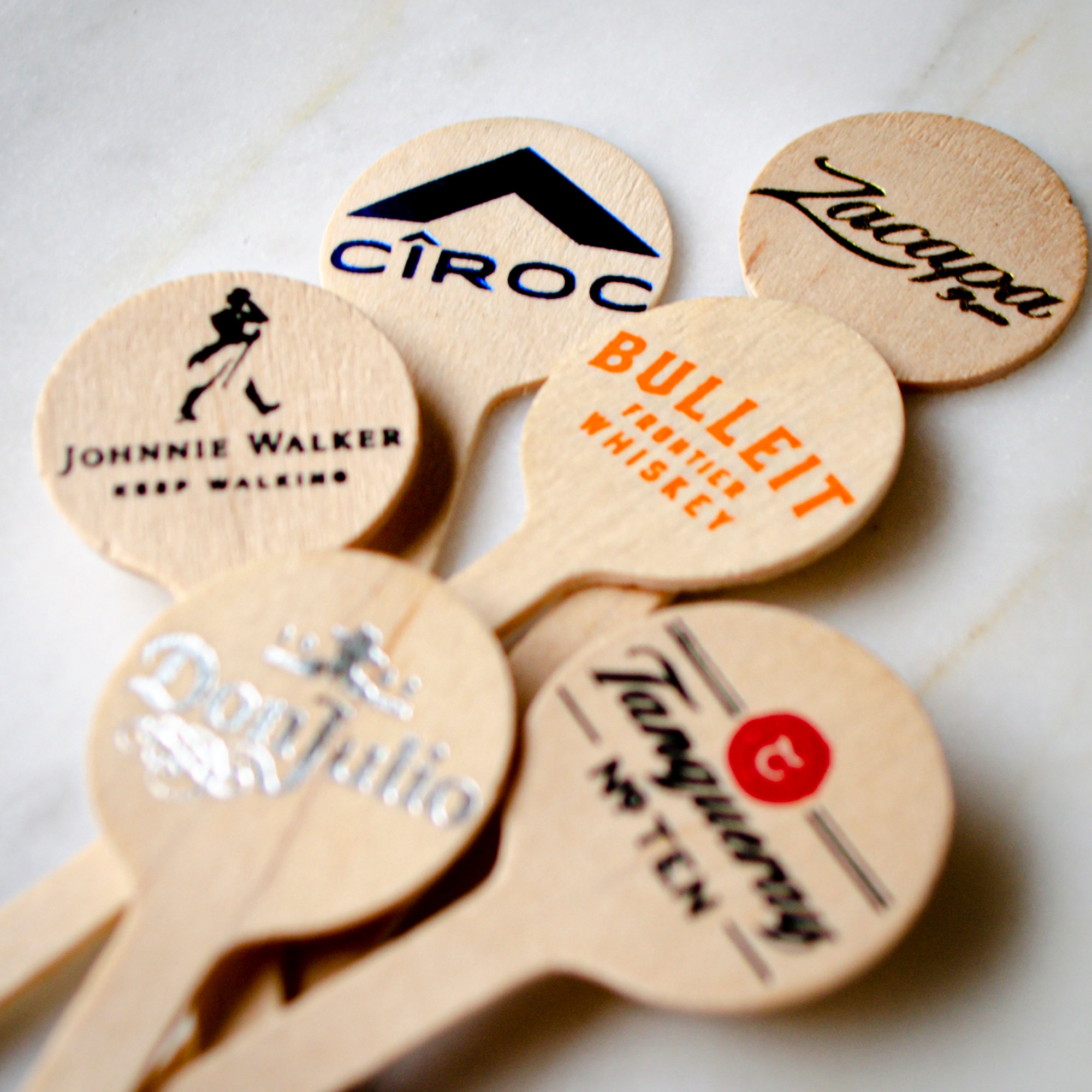 Wooden Drink Stirrers Company Logo Swizzle Sticks Bourbon | Etsy