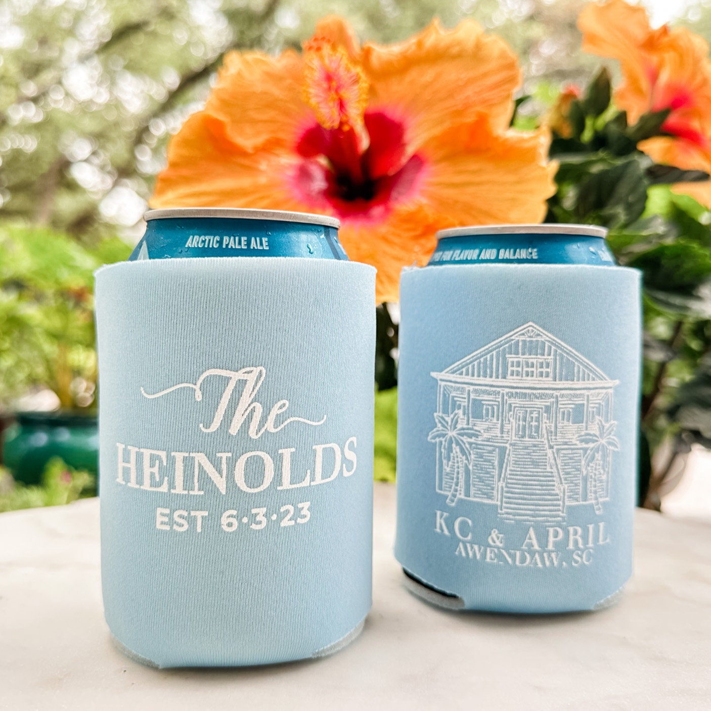 Custom Venue Can Coolers, Custom Can Coolies, Personalized Wedding ...