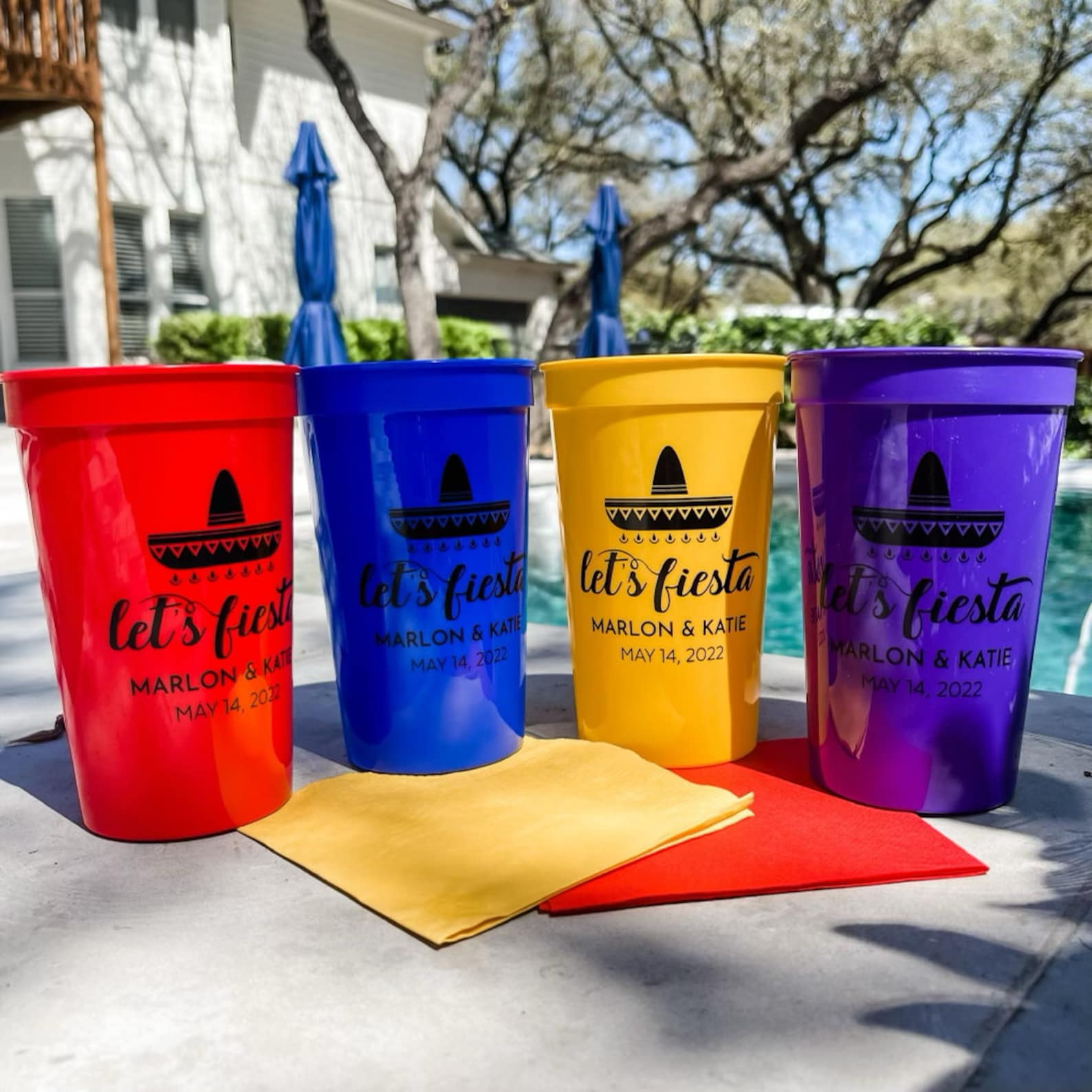 Colorful Fiesta Stadium Party Cups Mexican Fiesta Themed Cup | Etsy