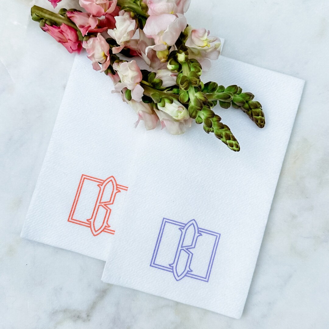 Custom Bright Ink White Linen-like Guest Towels, White Linun Guest ...