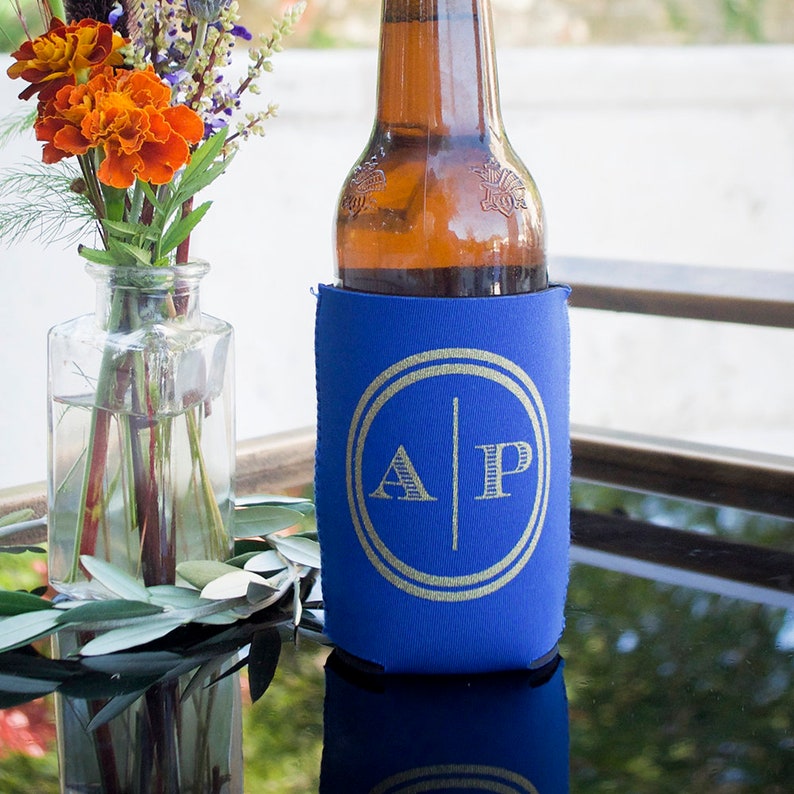 Monogrammed Can Coolers Custom Can Huggers Printed Bottle - Etsy