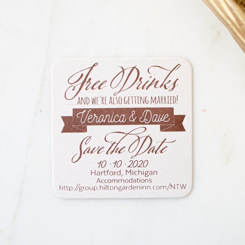 Custom Save the Date Invitation Coasters free - Etsy