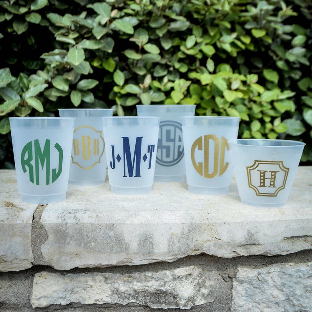 Personalized Masculine Monogram Party Cups, Customizable Frost-flex ...