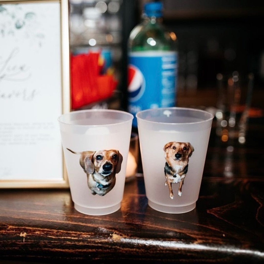 Personalized Shatterproof Full Color Dog Cups, Custom Engagement Photo ...