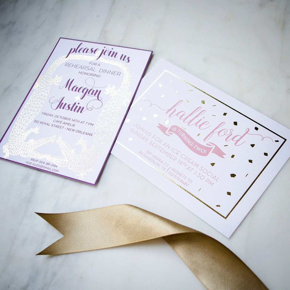 Personalized Vibrant Full Color and Foil Invitations Colorful - Etsy