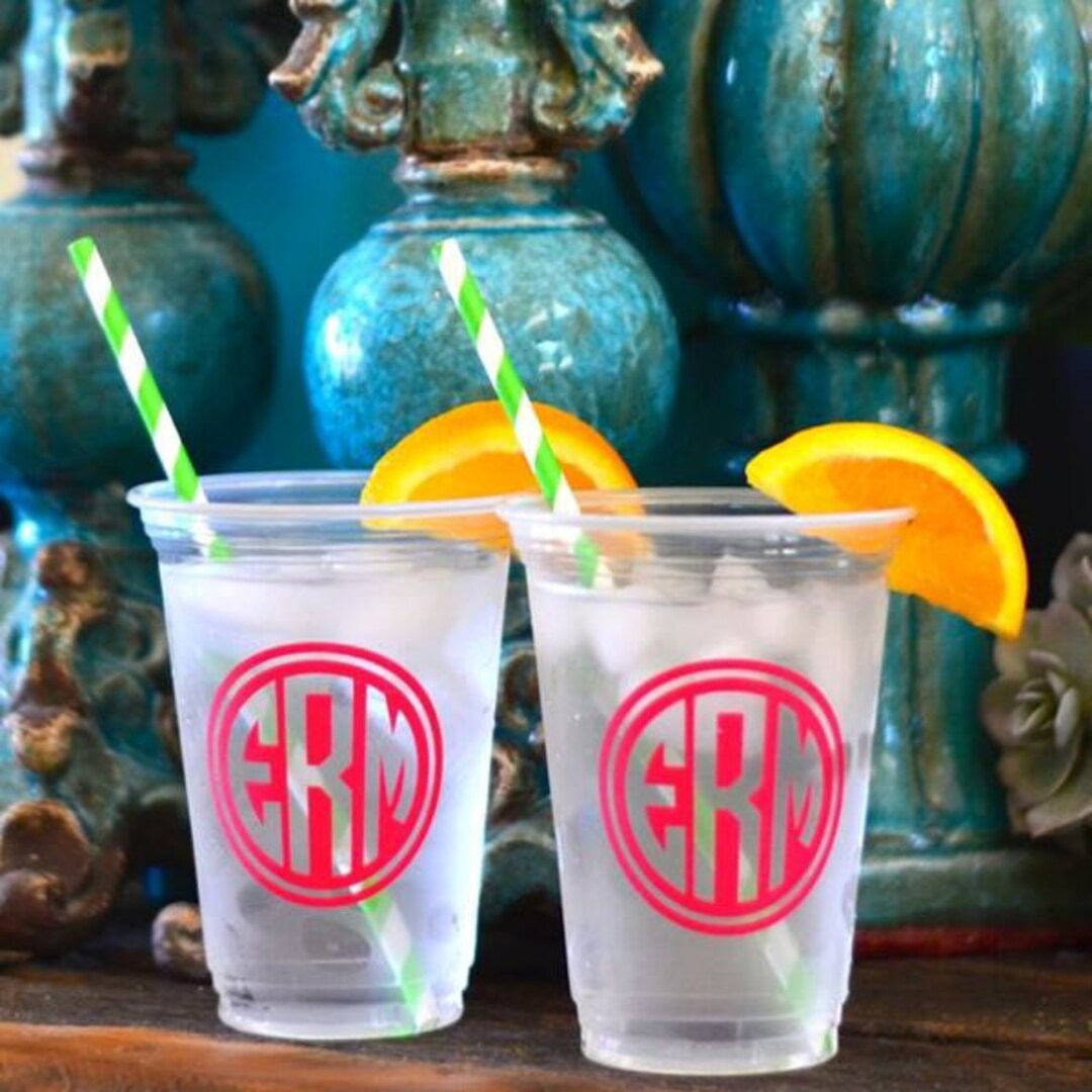 Personalized Soft Plastic Cups, Custom Printed Monogrammed Cups, Custom ...