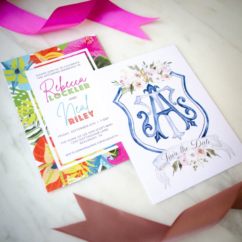 Personalized Digital Full Color Printed Invitations Save the - Etsy