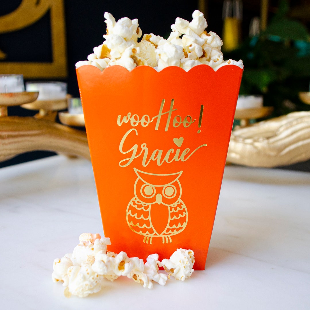 Birthday Party Popcorn Boxes, Owl Party Decor, Kids Birthday Snack Bar ...