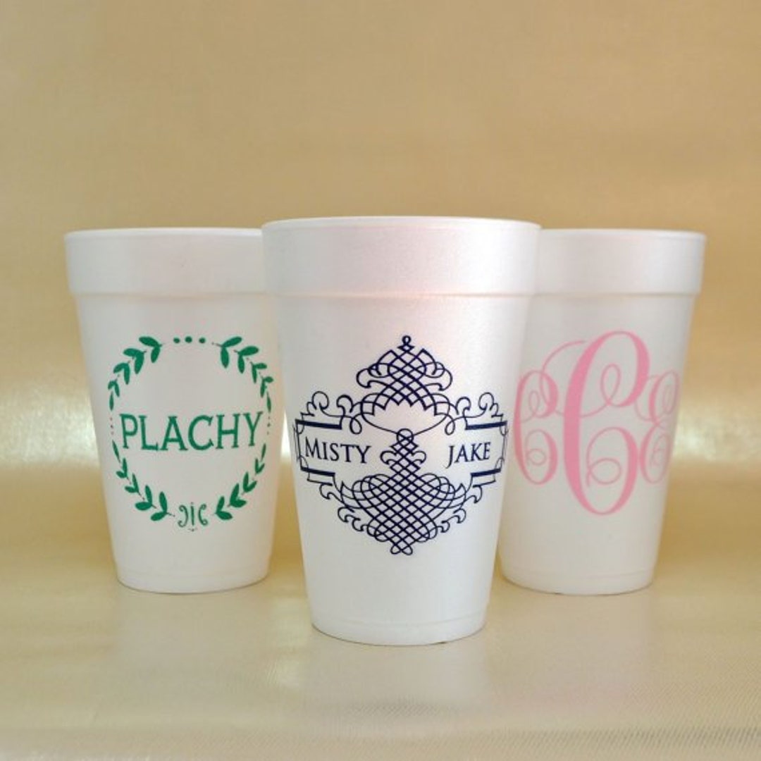 Custom Printed Styrofoam Cups - Set of 450, Custom Foam Party Cups ...