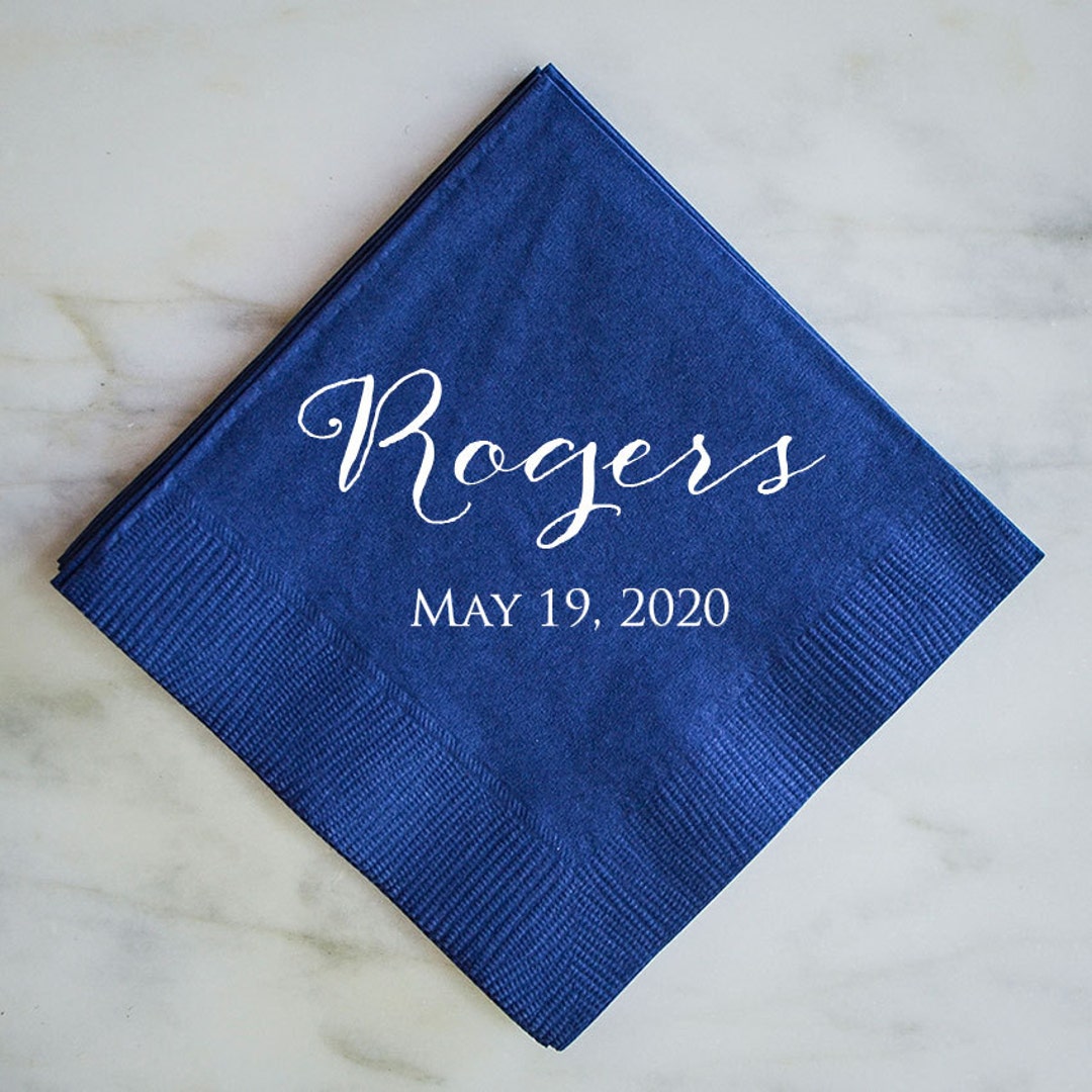 Custom Script Name Napkins, Personalized Printed Beverage Napkins ...