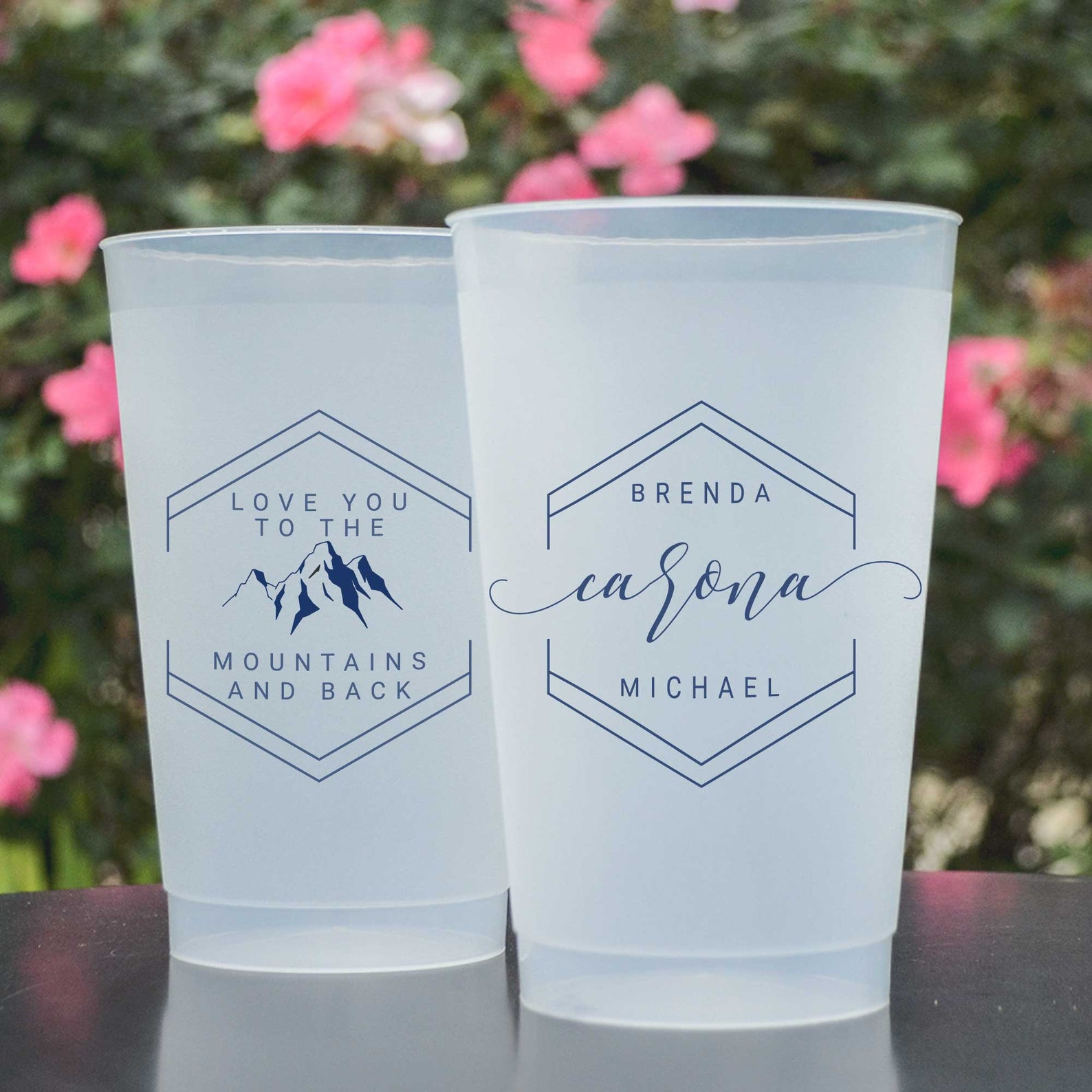 Mountain Wedding Cups Custom Shatterproof Cups Love You to - Etsy