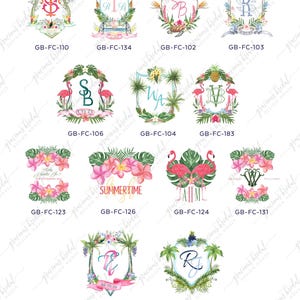 Semi-custom Full Color Wedding Crest, Personalized Full Color Wedding ...