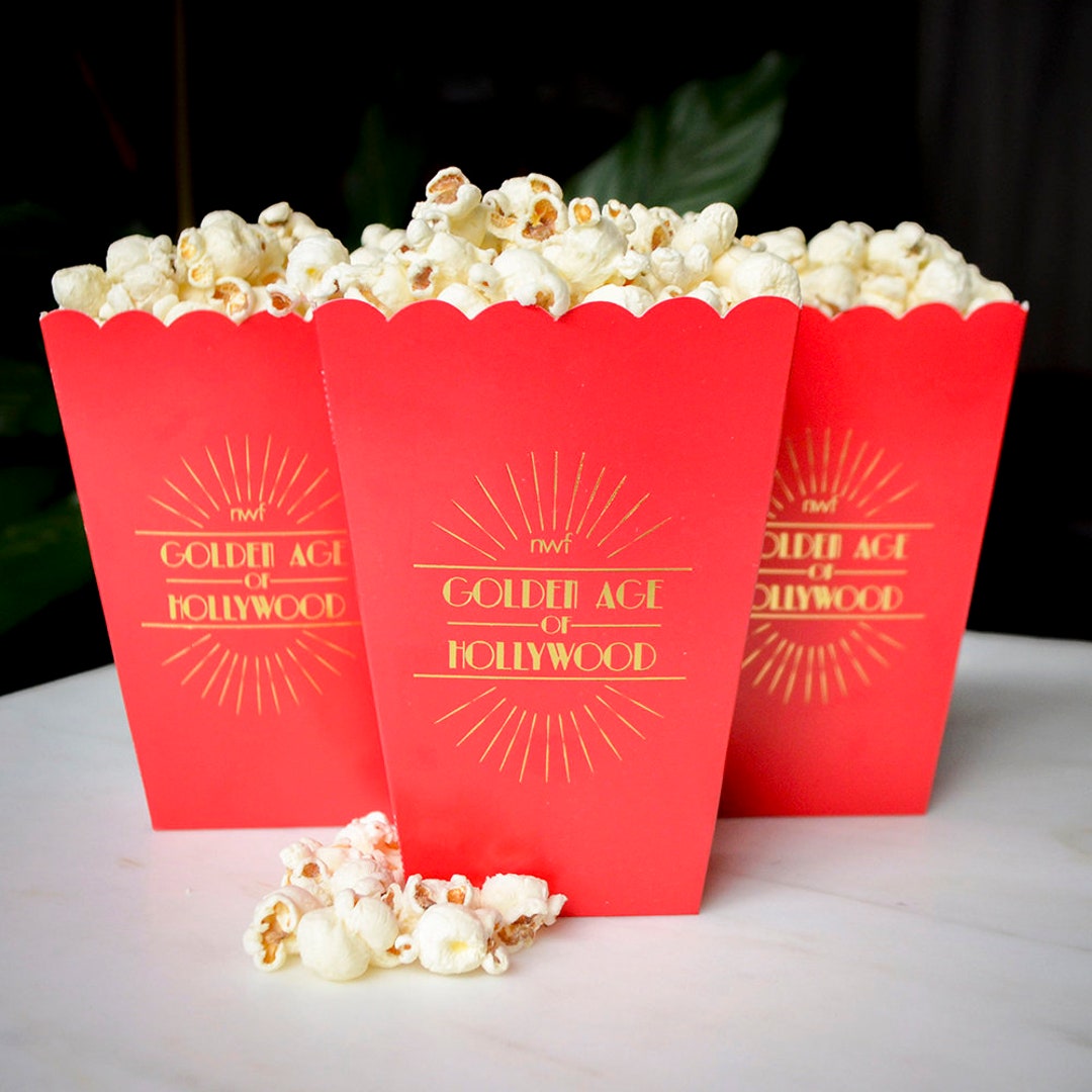 Personalized Popcorn Boxes, Old Hollywood Glamour Popcorn Box, Wedding ...