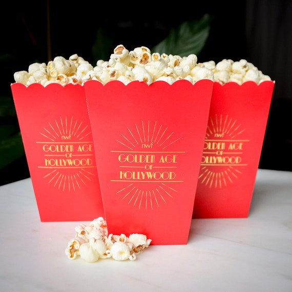 Personalized Popcorn Boxes Old Hollywood Glamour Popcorn Box - Etsy