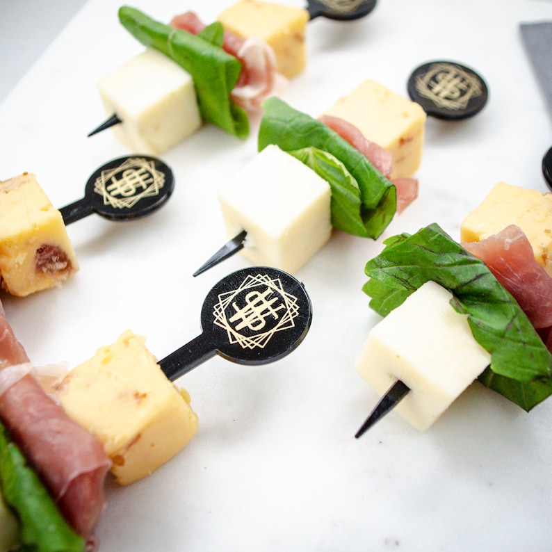 Monogrammed 4" Plastic Food Picks, Custom Wedding Reception Appetizer ...