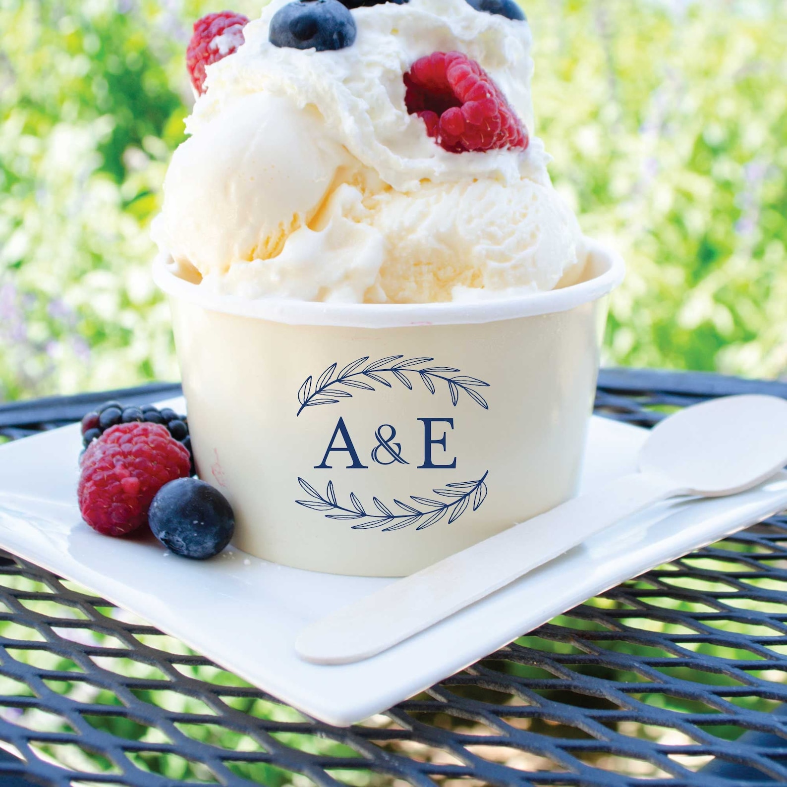 Monogrammed Ice Cream Cups Wedding Dessert Bar Custom Paper - Etsy