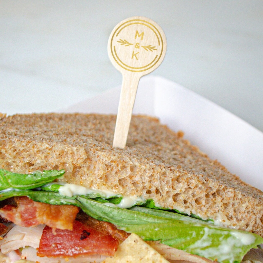 Custom Designed 4" Wooden Food Picks, Picks for Sliders and Sandwiches ...