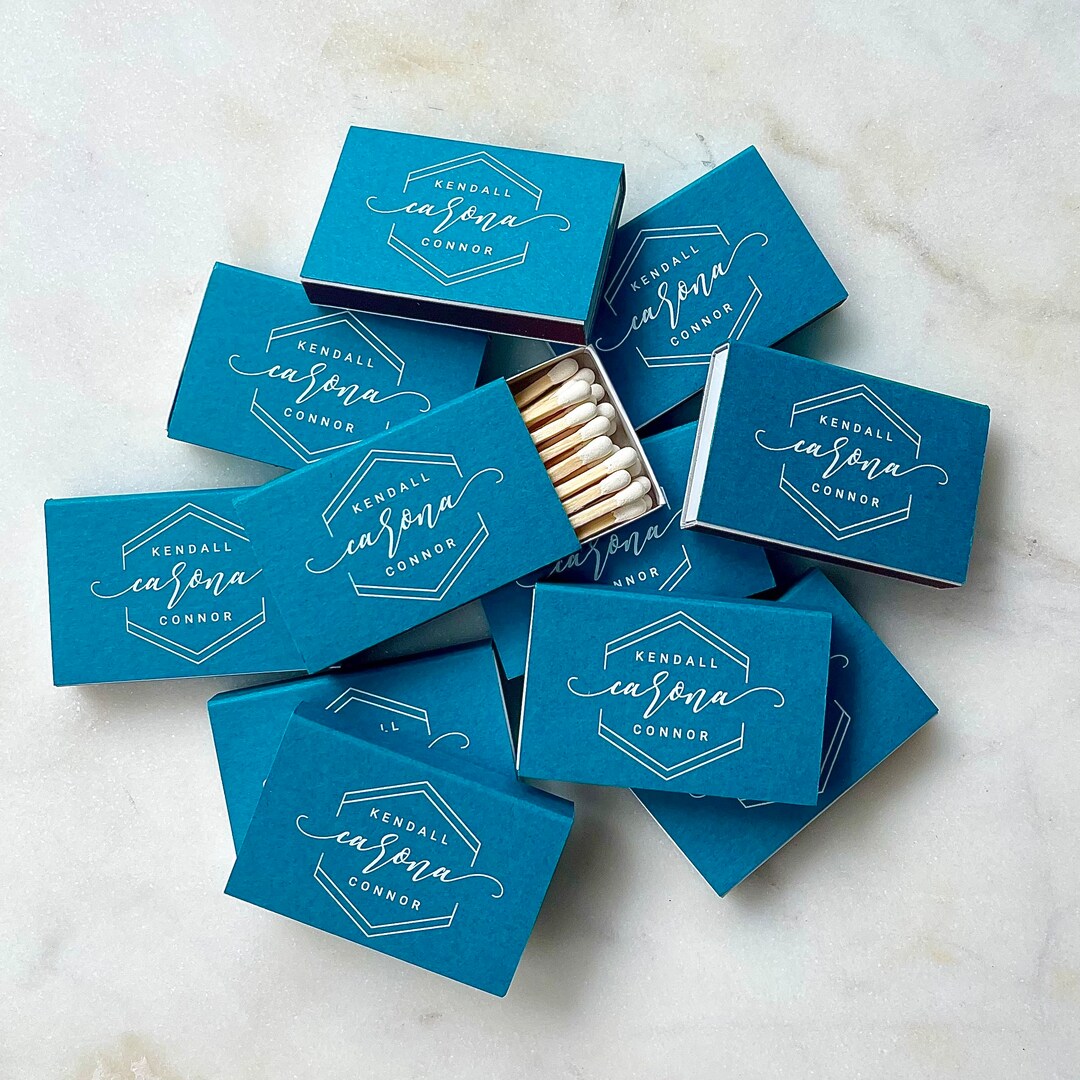Custom Wedding Matches, Custom Ink Monogrammed Matchbox, Personalized ...