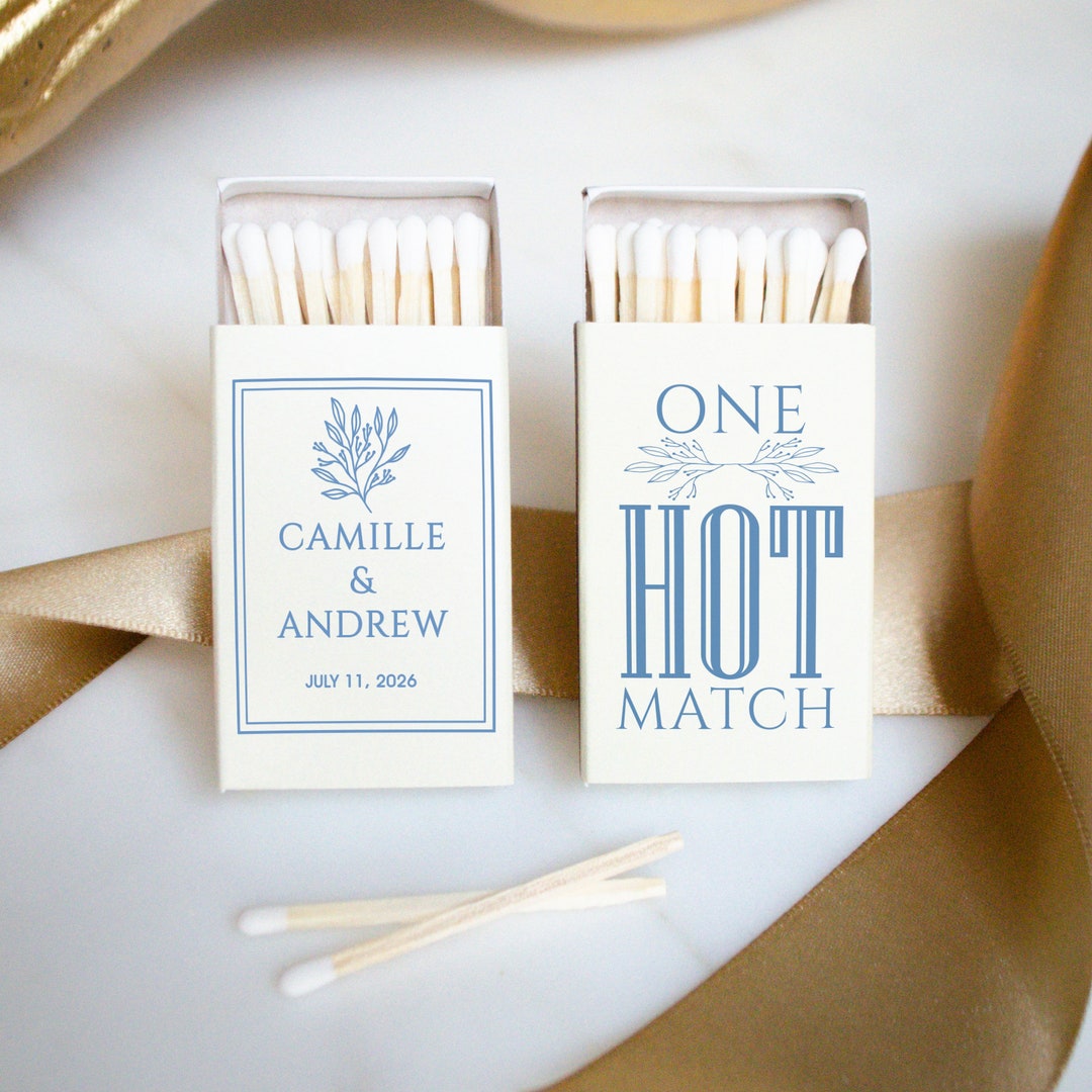 One Hot Match Wedding Matches, Custom Monogrammed Matchbox Favors ...