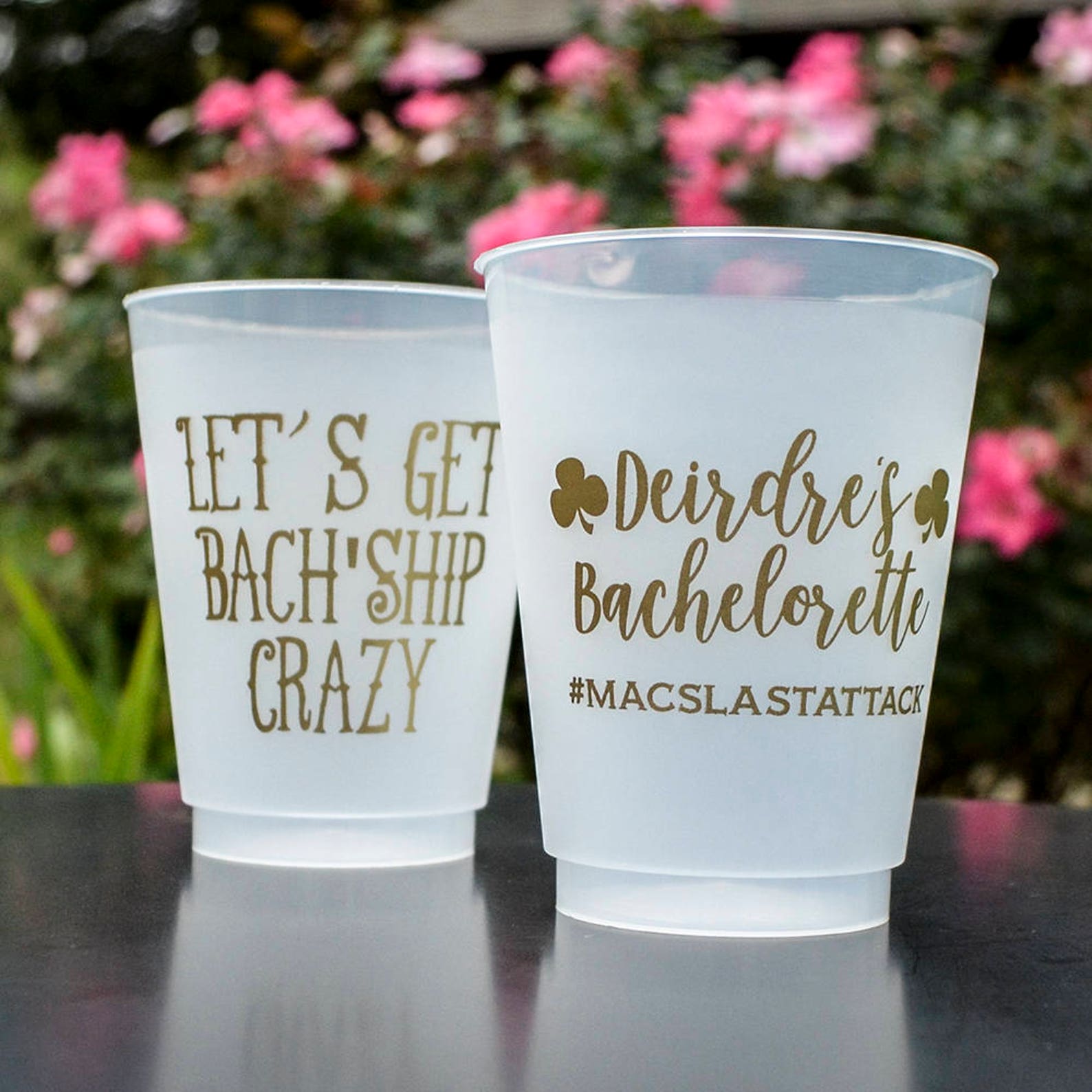 Custom Bachelorette Party Plastic Cups, Personalized Shatterproof Cups ...