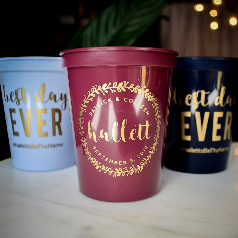 Monogrammed Wedding Favor Cups Personalized Cups Customized - Etsy