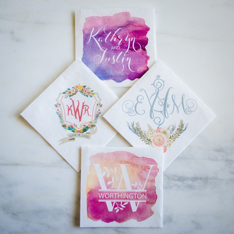 Custom Full Color Napkins, Full Color Printed Cocktail Napkins, Full ...