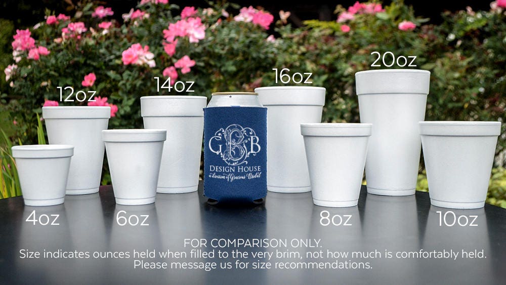 Customizable Styrofoam Party Cups, Personalized Foam Cups, Wedding Cups ...