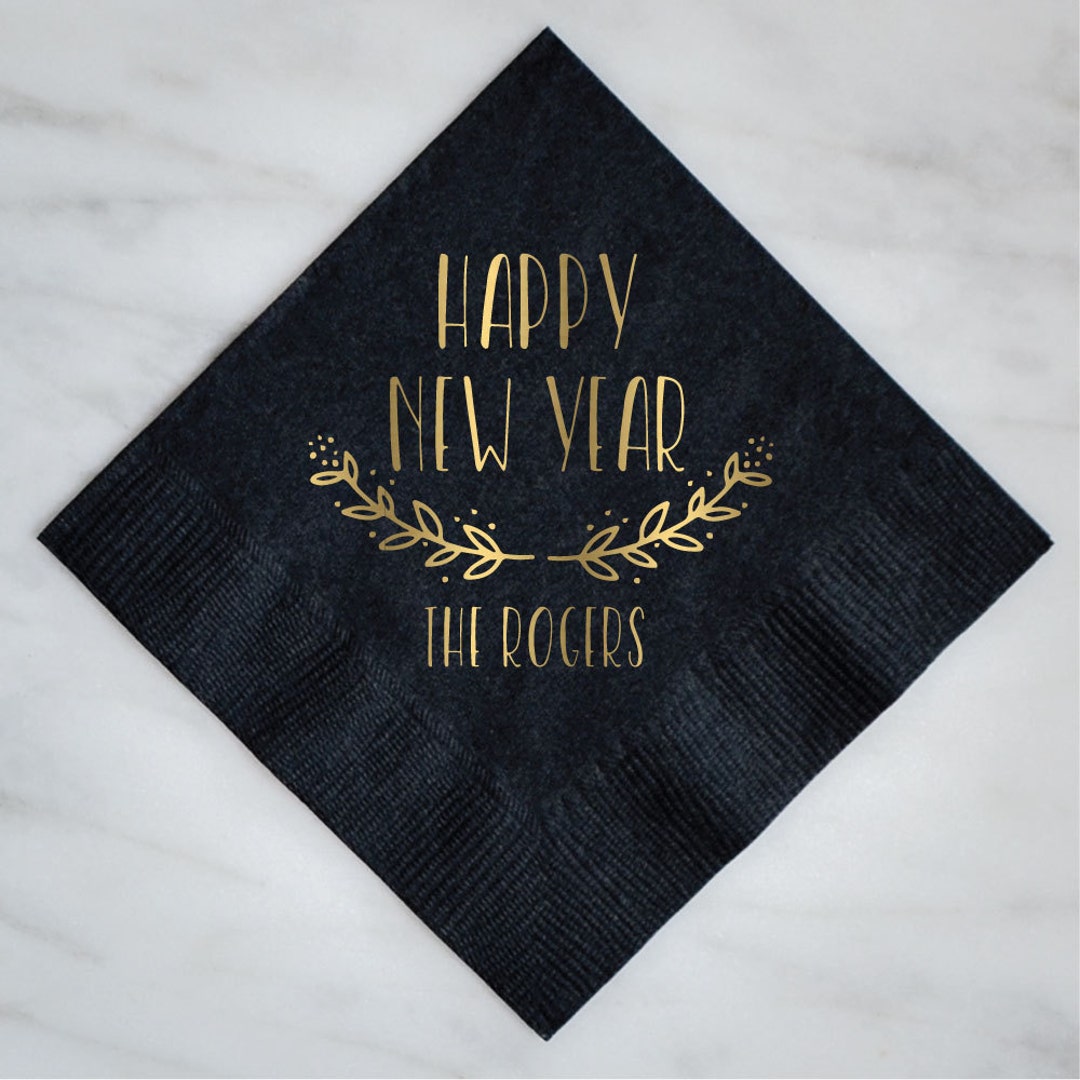 Personalized New Years Eve Party Napkins, Happy New Years Napkins ...