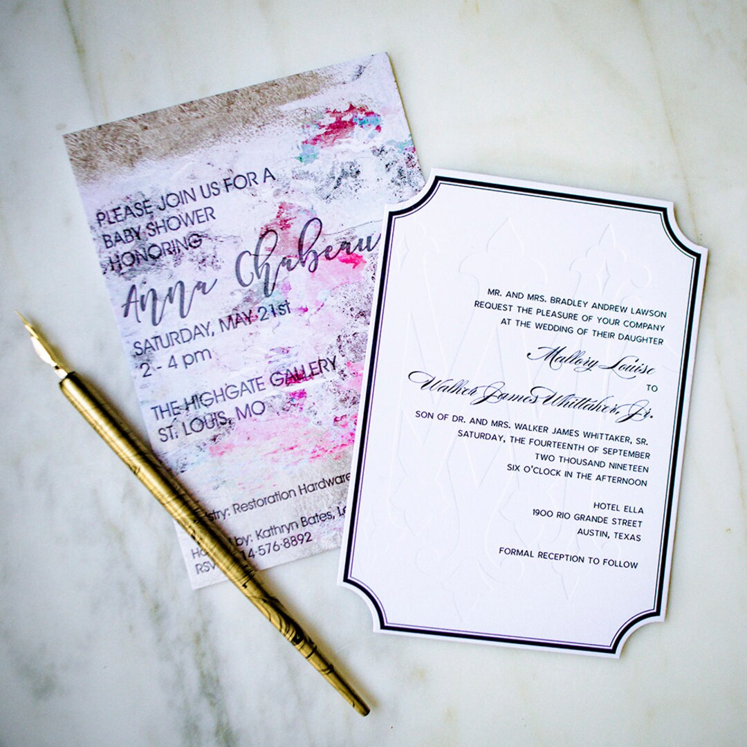 Full Color and Letterpress Printed Invitations, Personalized Colorful ...