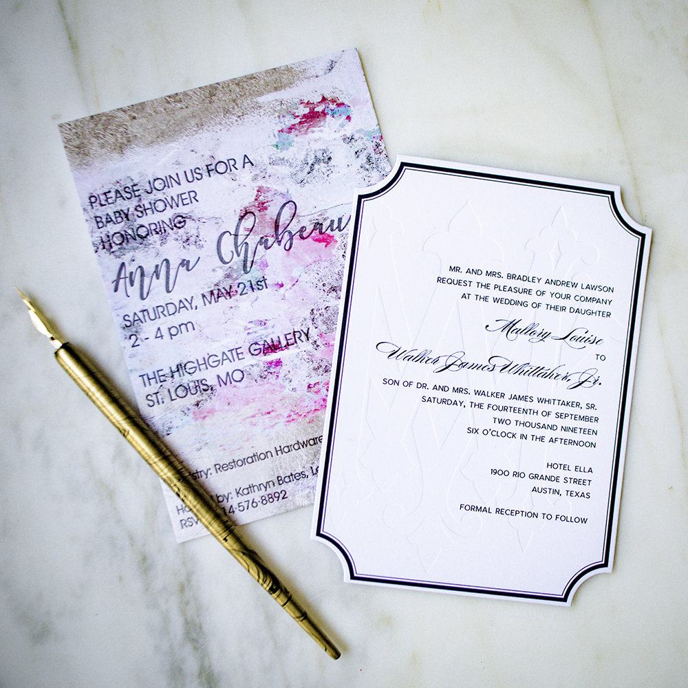 Full Color and Letterpress Printed Invitations, Personalized Colorful ...