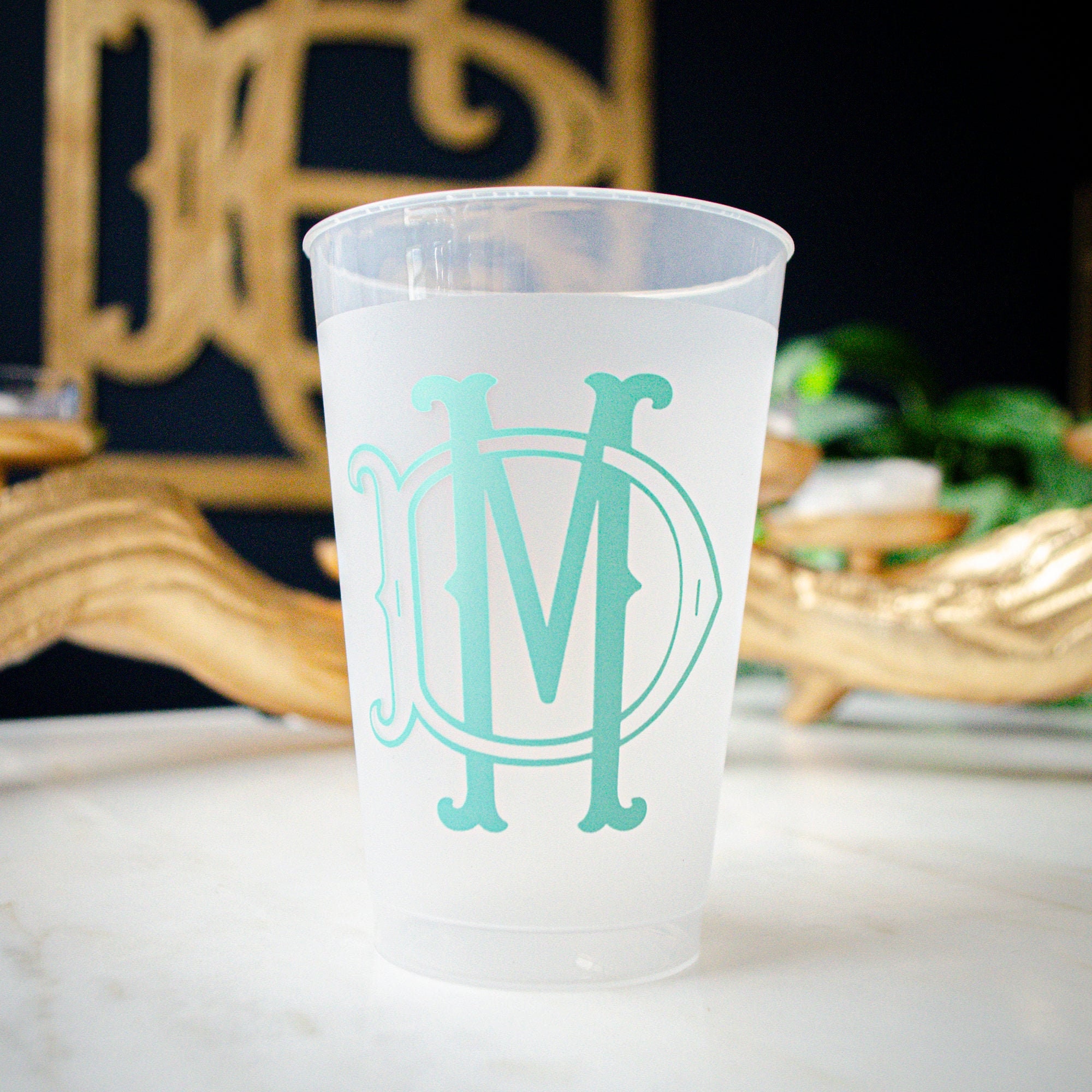 Interlocking Monogrammed Cups Bridal Shower Cups | Etsy