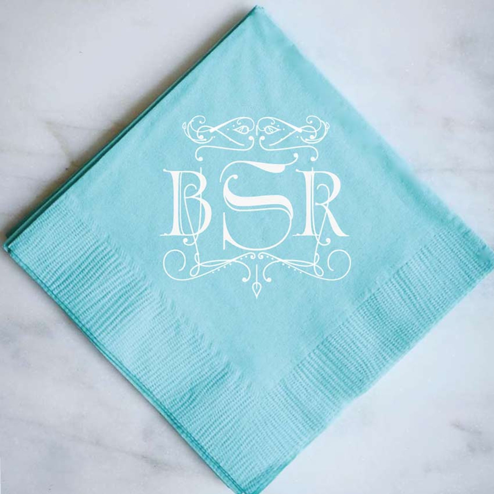 Flourish Monogram Wedding Napkins Custom Monogram Wedding - Etsy