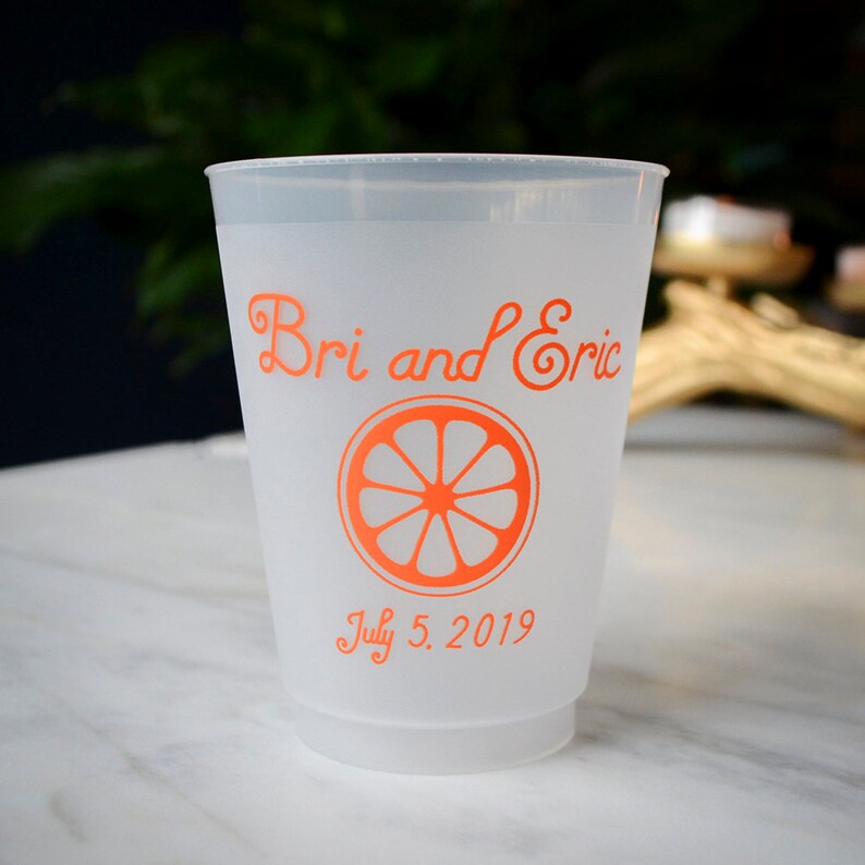 Custom Printed Engagement Party Cups, Personalized Frost-flex Cups ...