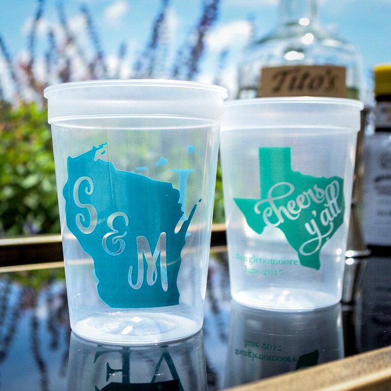 Cheers Y'all Wedding Cups Personalized Stadium Cups | Etsy