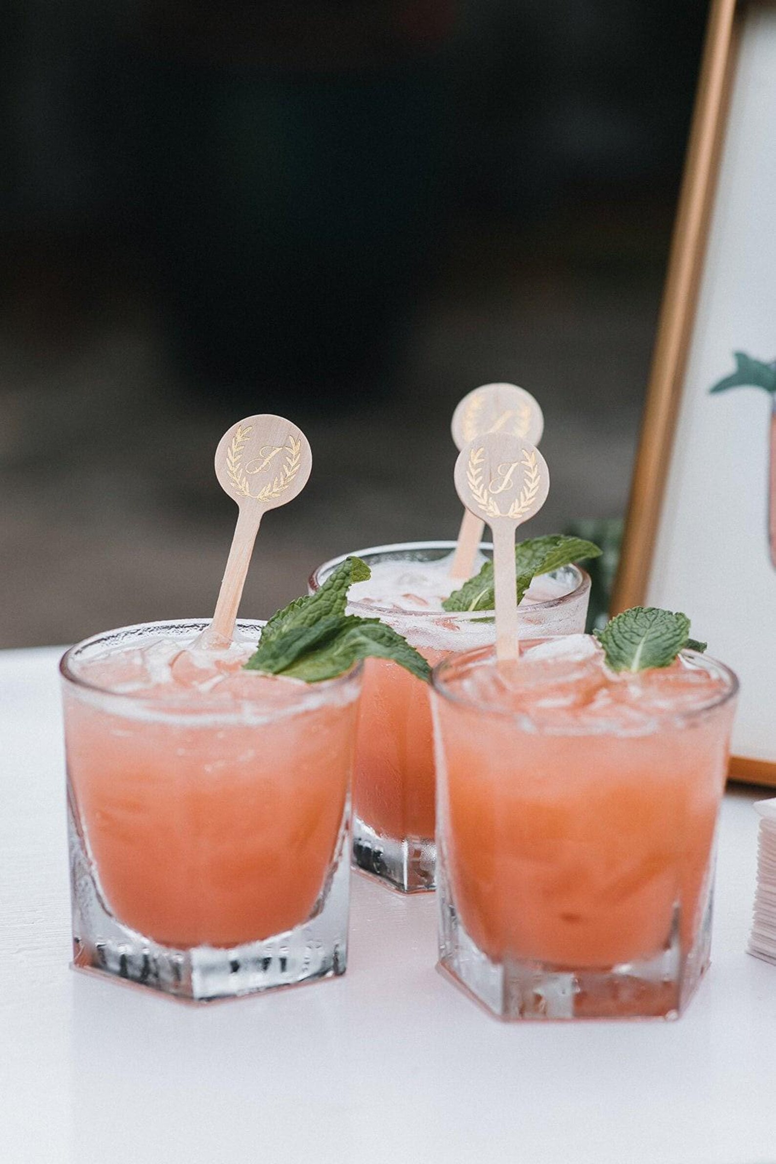 Wooden Drink Stirrers, Gold Foil Stir Sticks, Custom Cocktail Stirrers ...