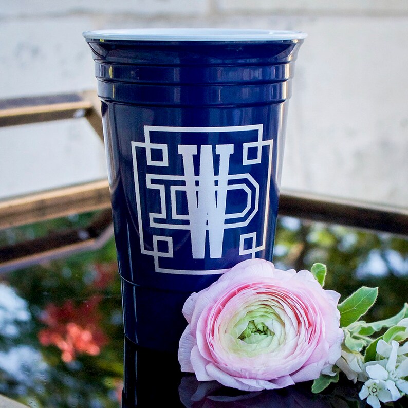 Monogrammed Double Walled Cup, Custom Reusable Plastic Tumbler, Custom ...