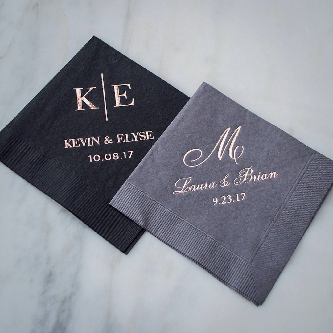 Monogram Wedding Napkins, Custom Monogram Napkins, Custom Wedding ...