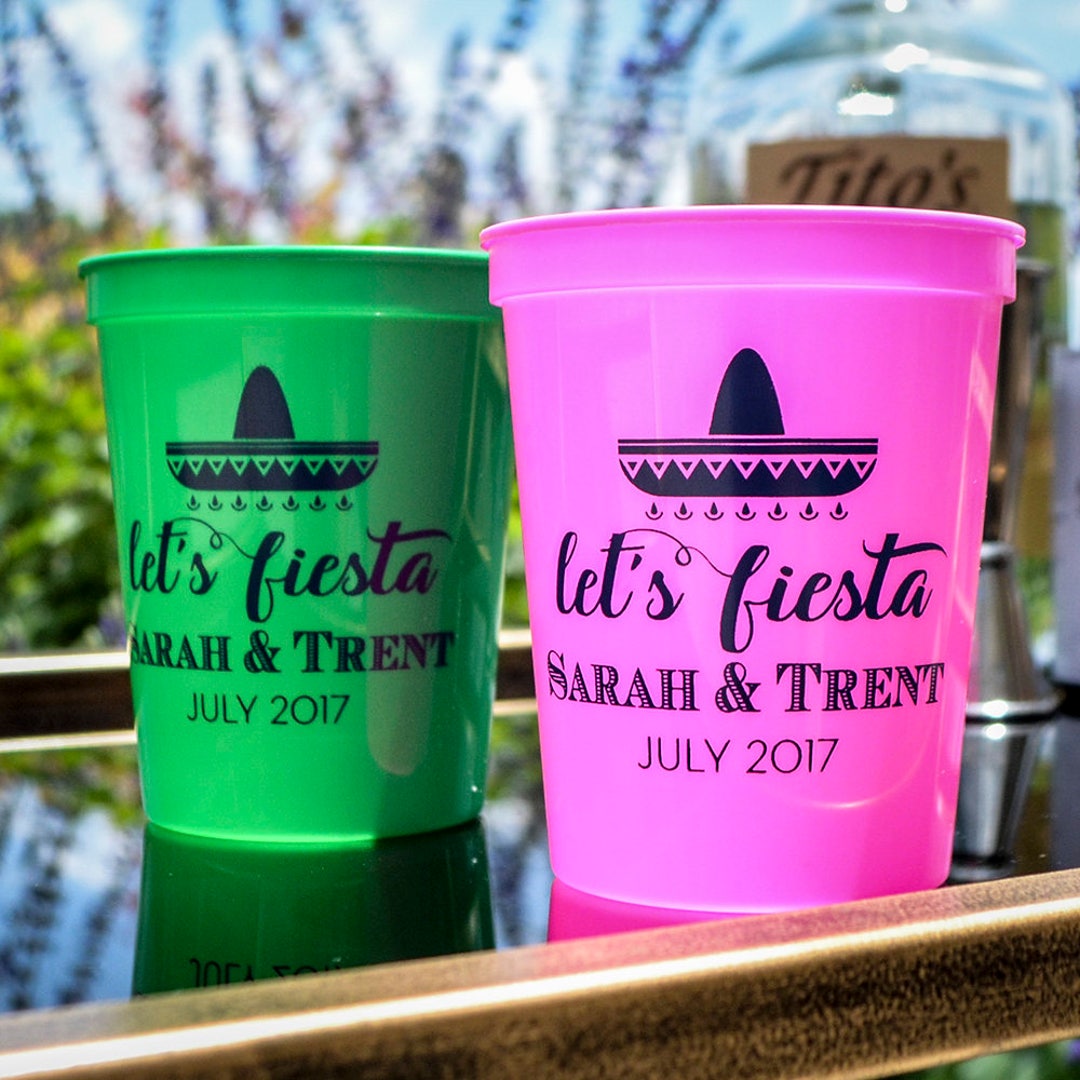 Let's Fiesta Cups, Fiesta Party Cups, Mexican Fiesta Cups, Plastic ...