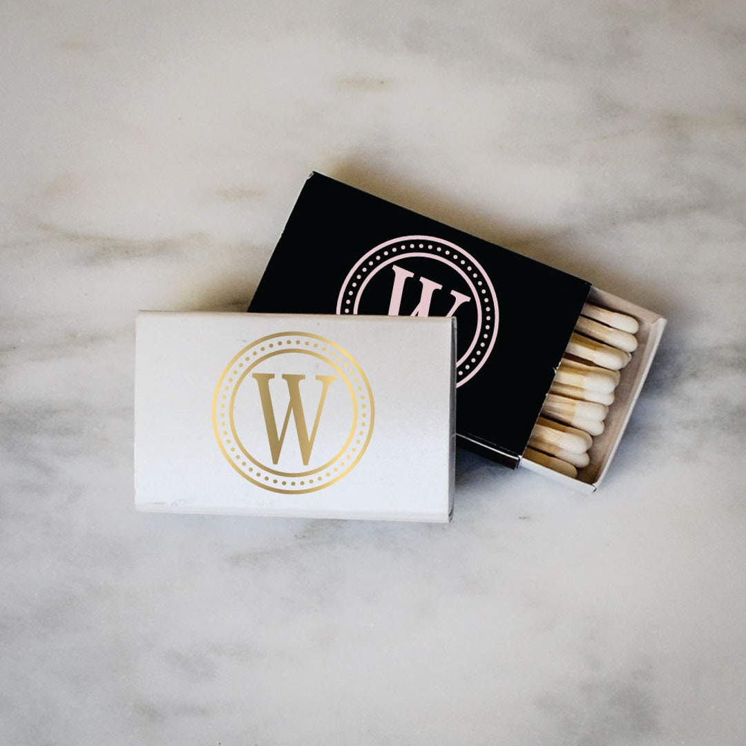 Modern Single Initial Matches, Personalized Wedding Matchboxes, Custom ...