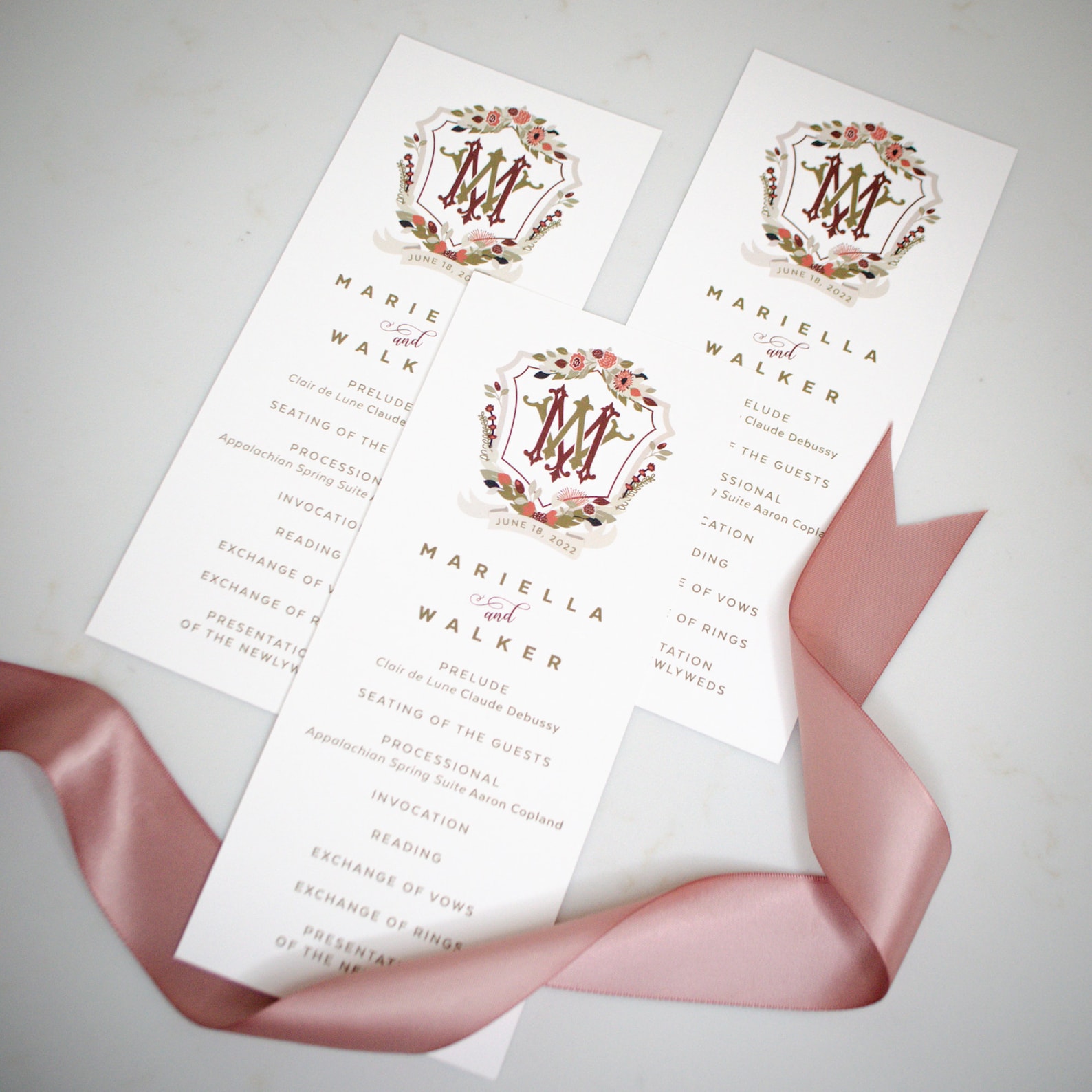 Personalized Full Color Wedding Programs, Custom Printed Wedding Crest ...