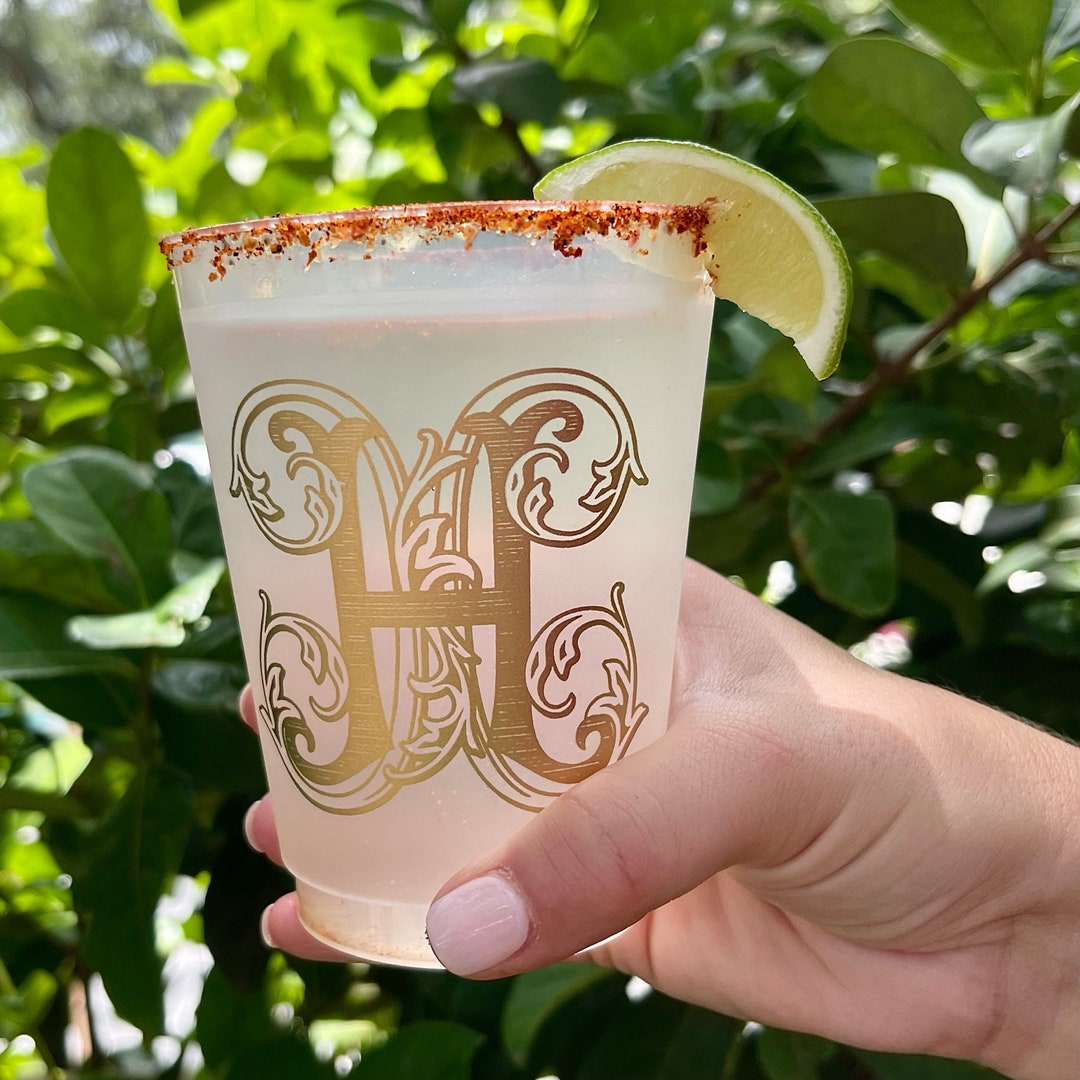 Interlocking Monogram Shatterproof Cups Custom Monogram Etsy Interlocking Monogram Shatterproof Cups Custom Monogram Etsy