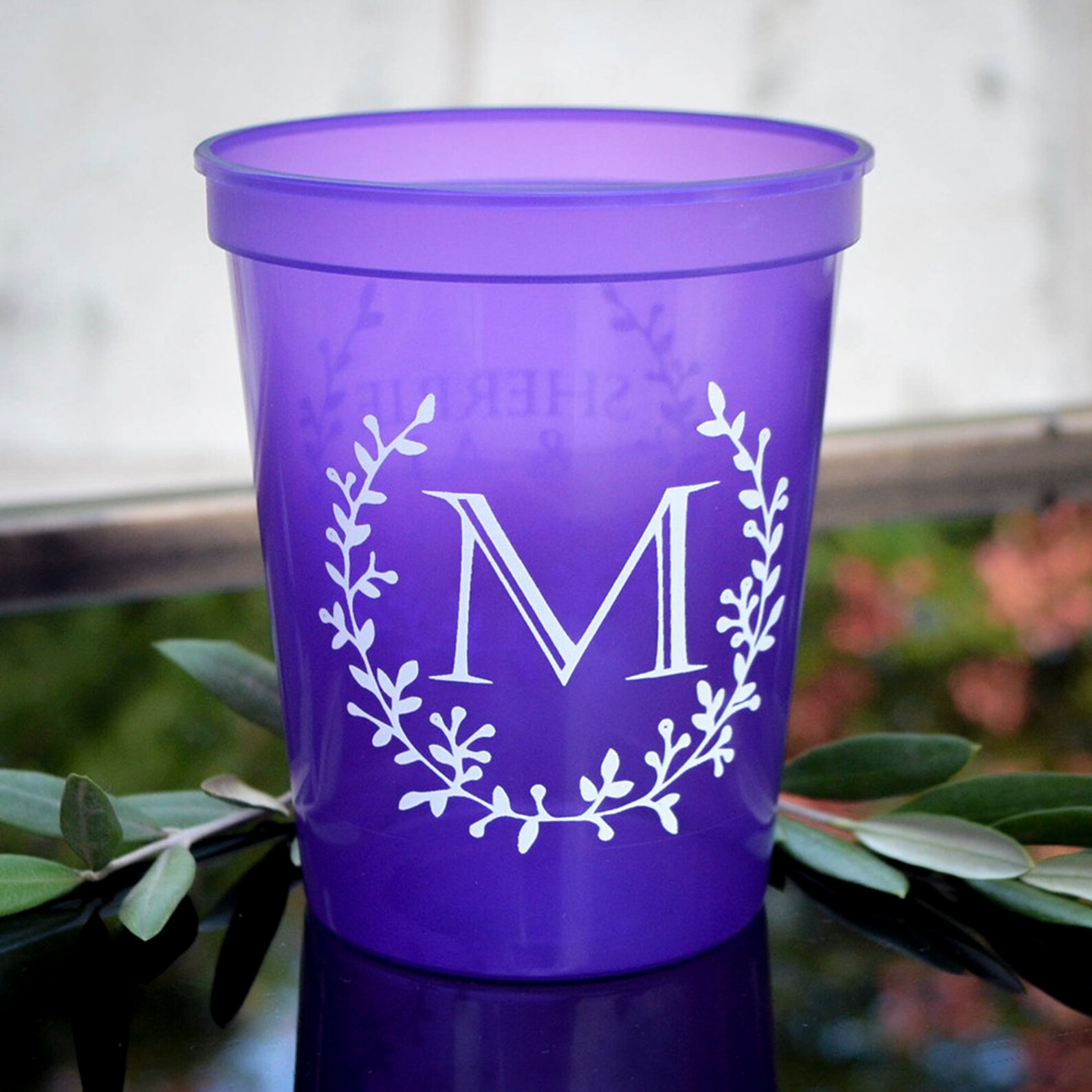 Personalized Metallic Monogram Cups Custom Printed Plastic - Etsy