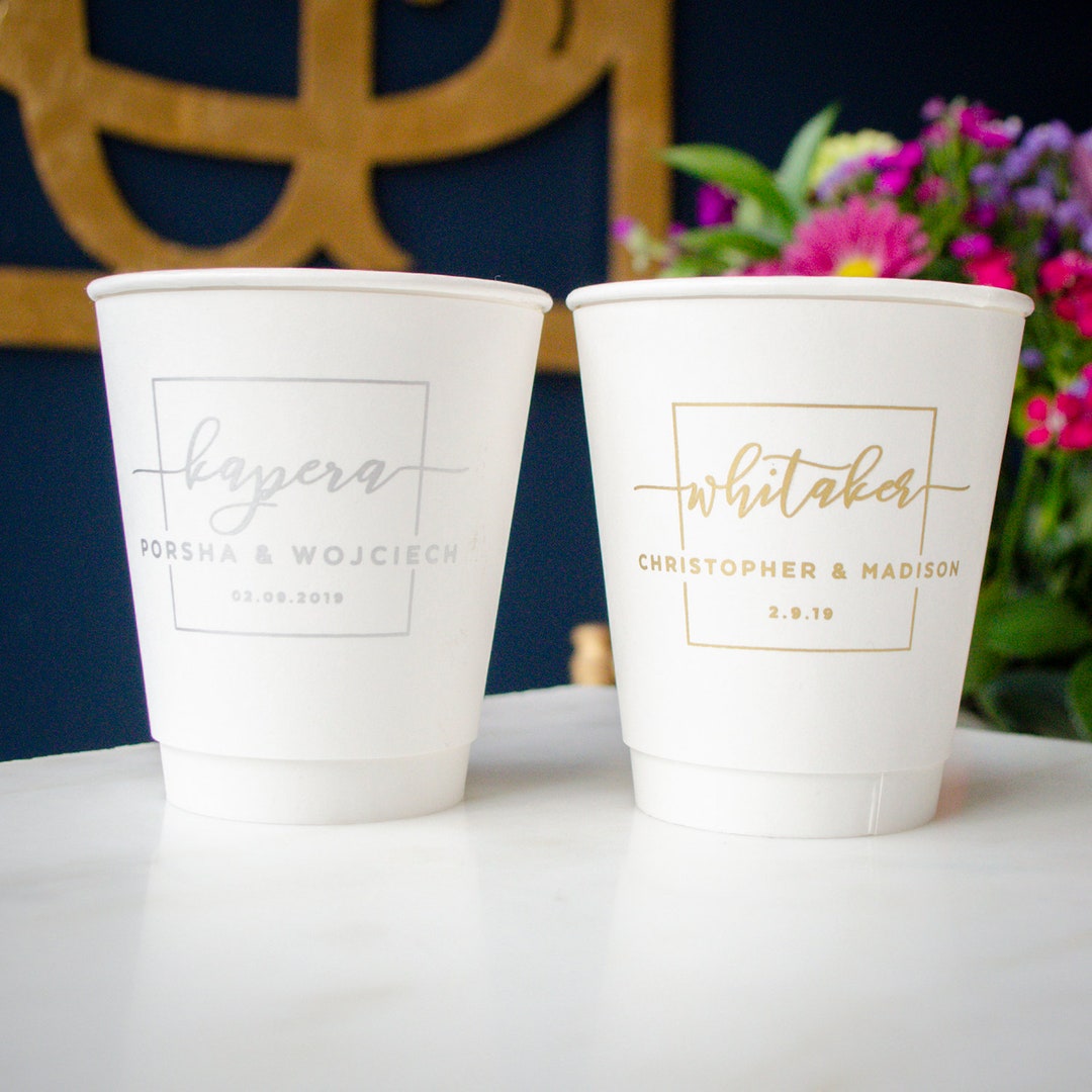 Custom Wedding Paper Cups, Coffee Bar Cups, to Go Cups, Printed Paper ...