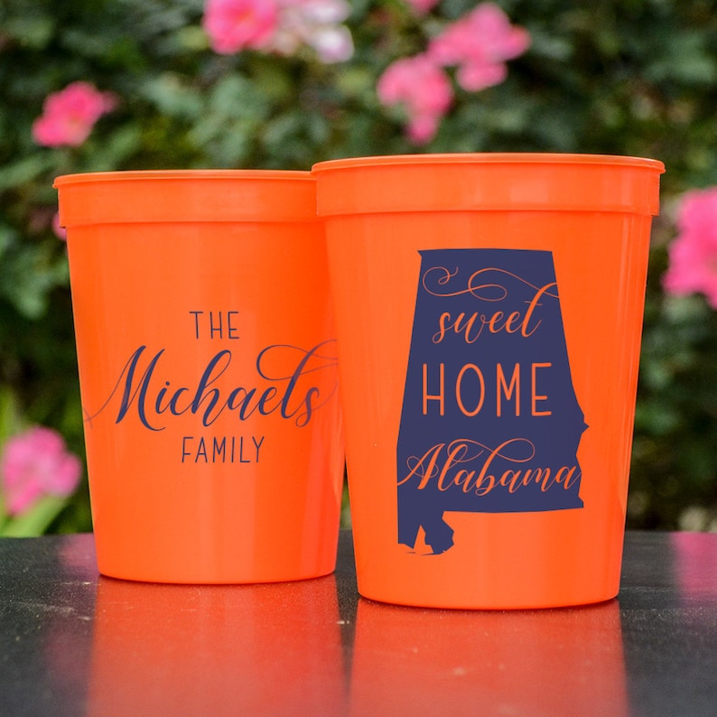 Sweet Home Alabama Cups, Auburn University Party Cups, Custom Stadium ...