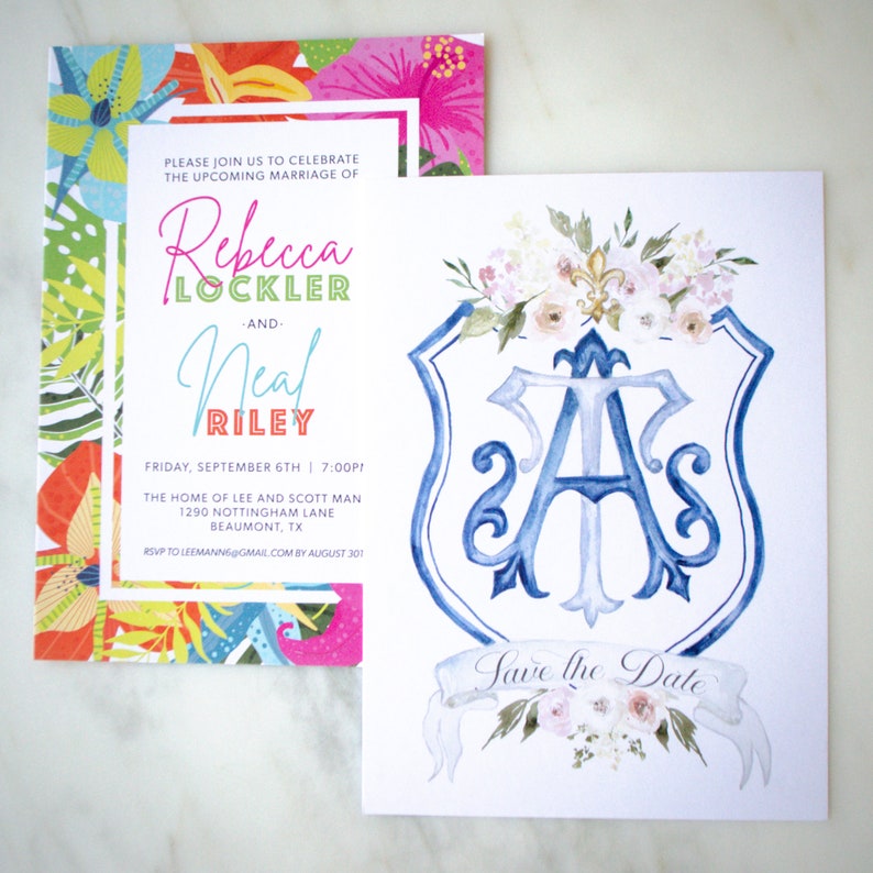 Personalized Digital Full Color Printed Invitations Save the - Etsy