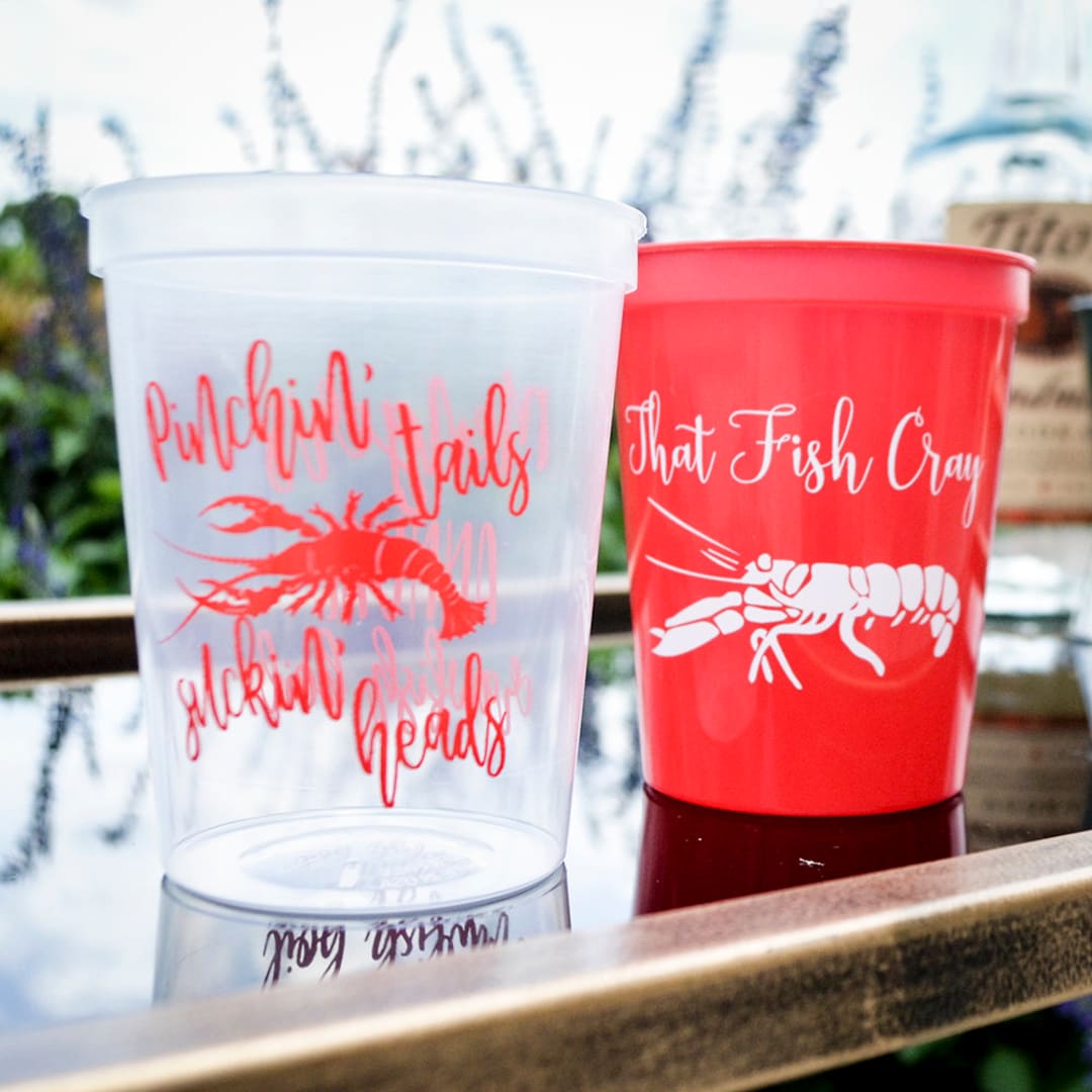 Crawfish Boil Cups, Crawfish Party Cups, Custom Crawfish Cups, Plastic ...