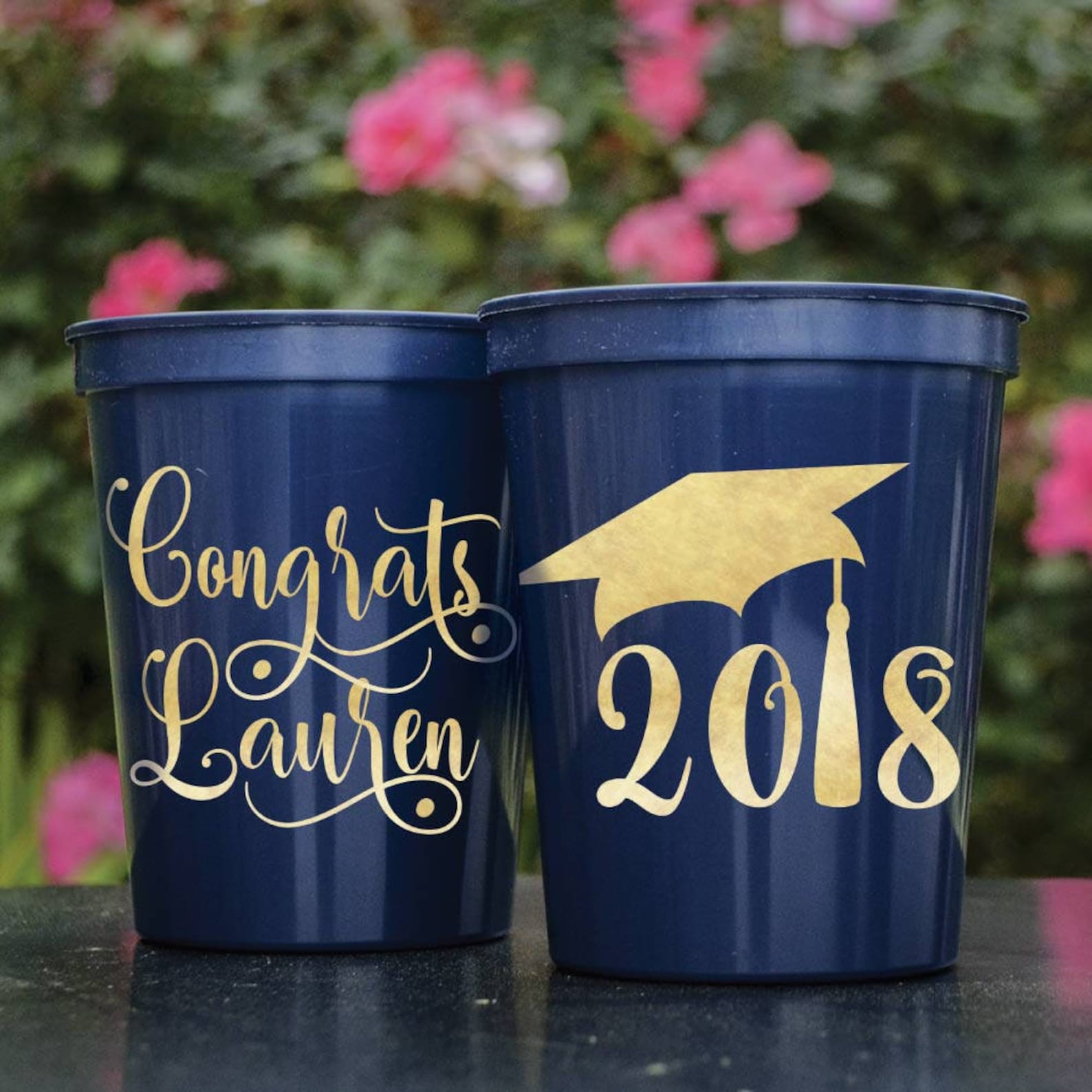 Graduation Cap Cups Graduation Tassel Printed Party Cups | Etsy