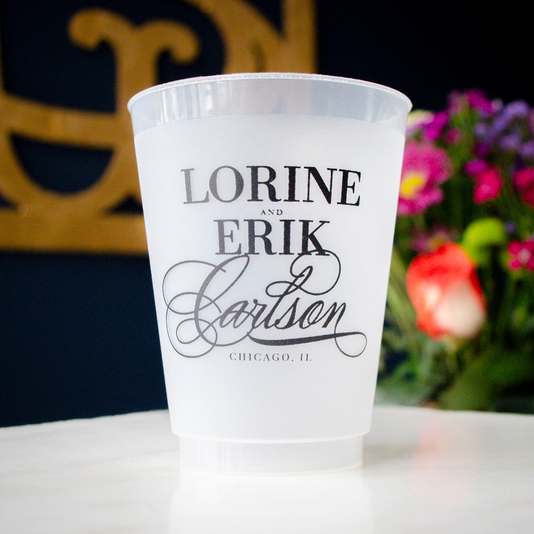 Personalized Wedding Cups, Custom Shatterproof Wedding Cups, Printed ...