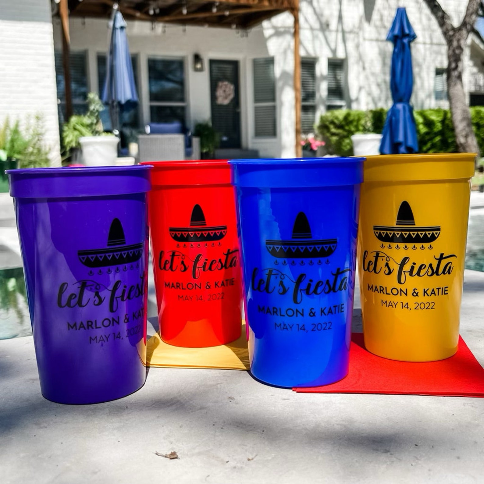 Colorful Fiesta Stadium Party Cups Mexican Fiesta Themed Cup | Etsy